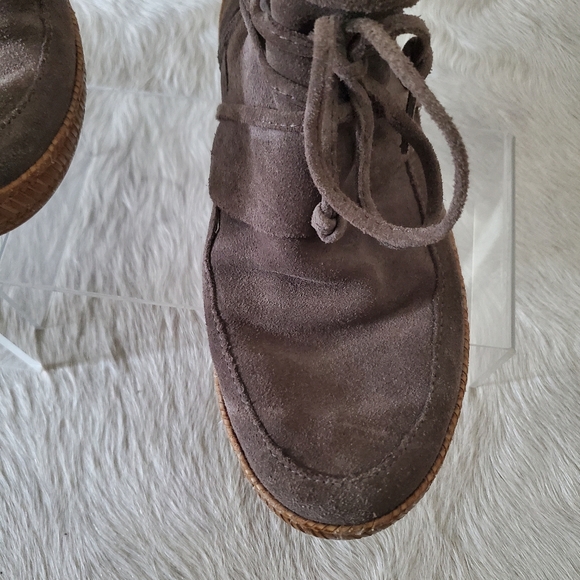 UGG | Shoes | Ugg Reid Suede Ankle Boots Moccasins Sheepskin Lined ...